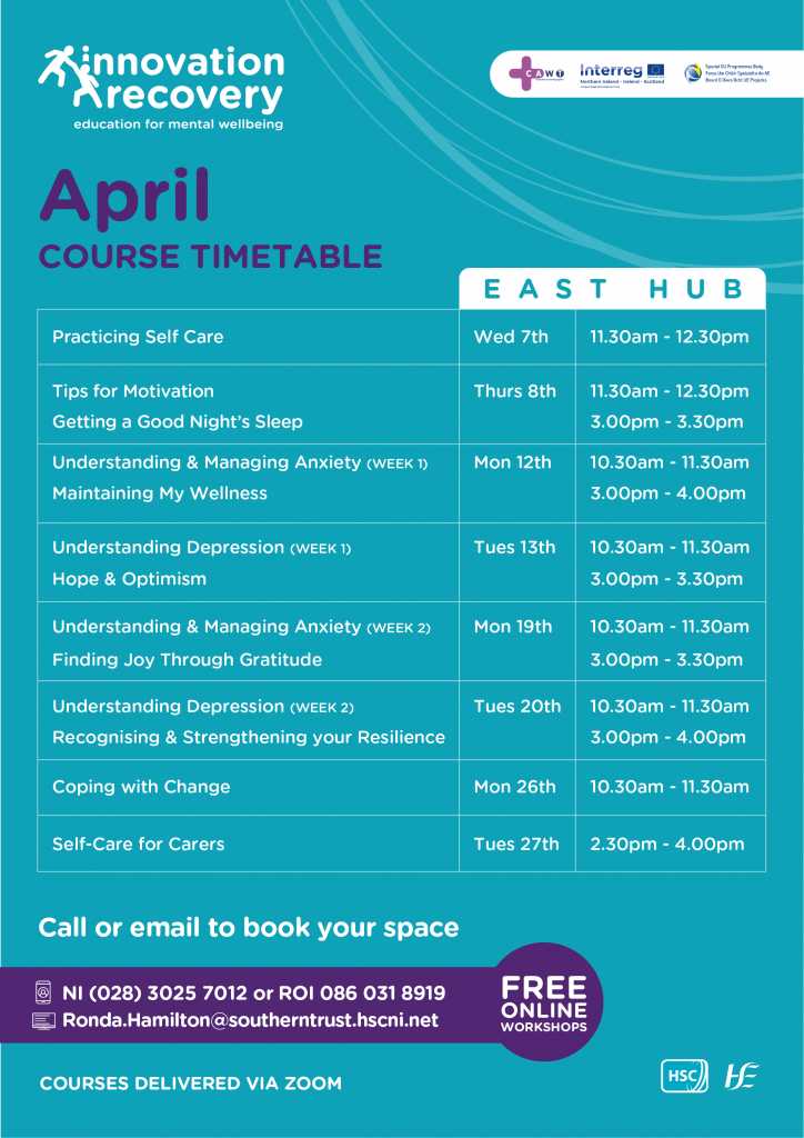 Innovation Recovery Project April Course Schedule’s 2021 | CAWT